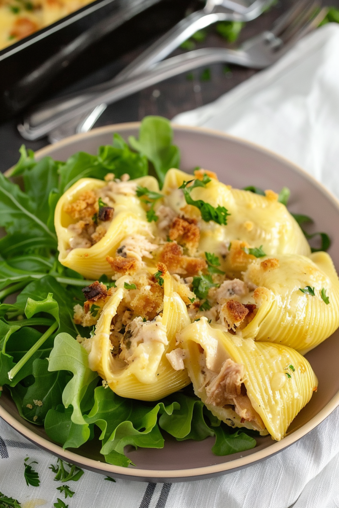 Chicken And Stuffing Stuffed Shells
