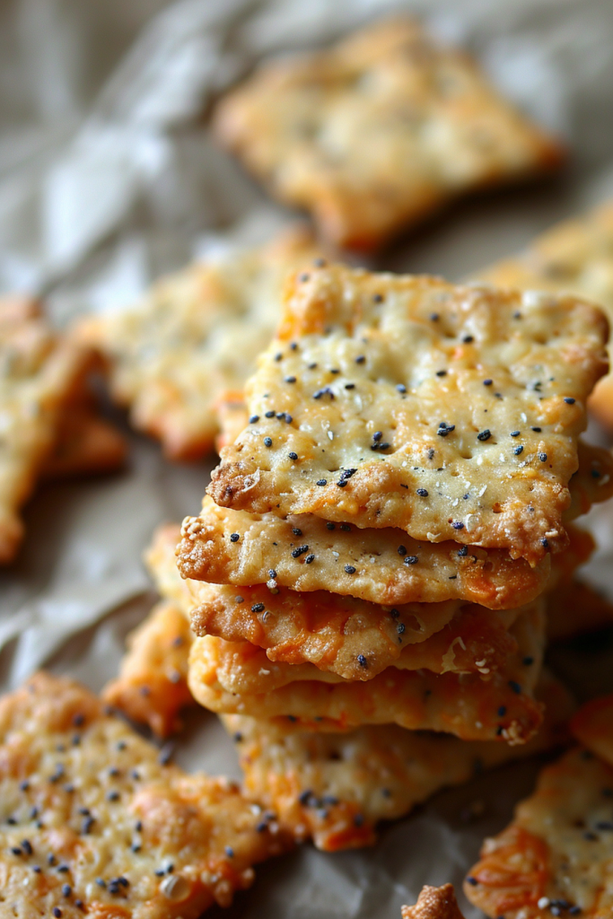 Parmesan-Cheddar Crackers with Poppy Seeds
