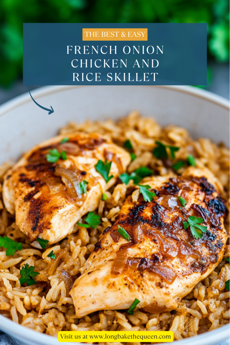 French Onion Chicken and Rice Skillet